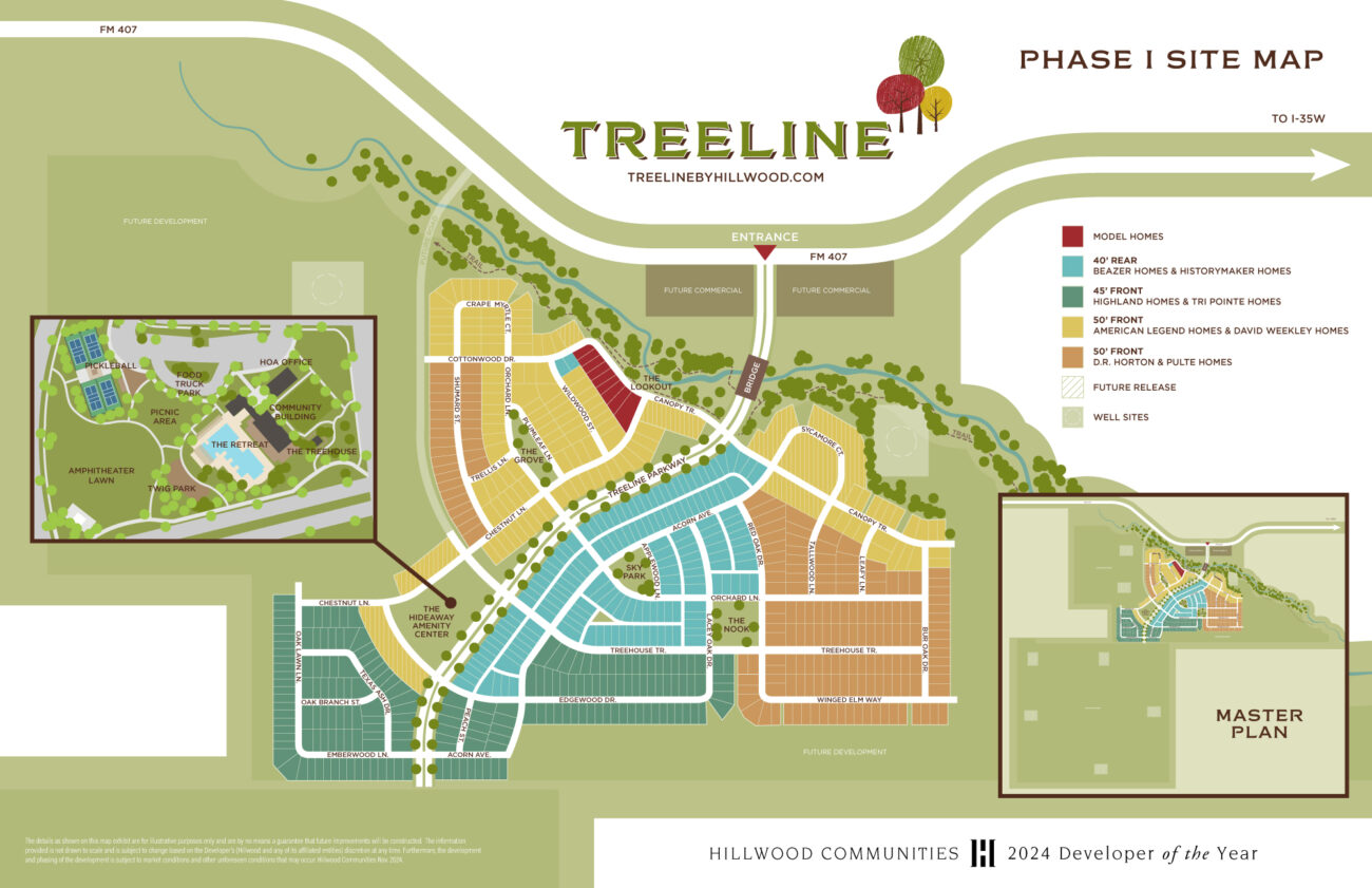 View Home Sites and Amenities at Treeline in Justin